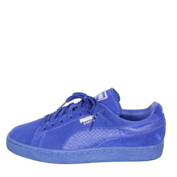 Puma | Shoes | Puma Classic Blue Croc Suede Leather Lace Up Low Top ...